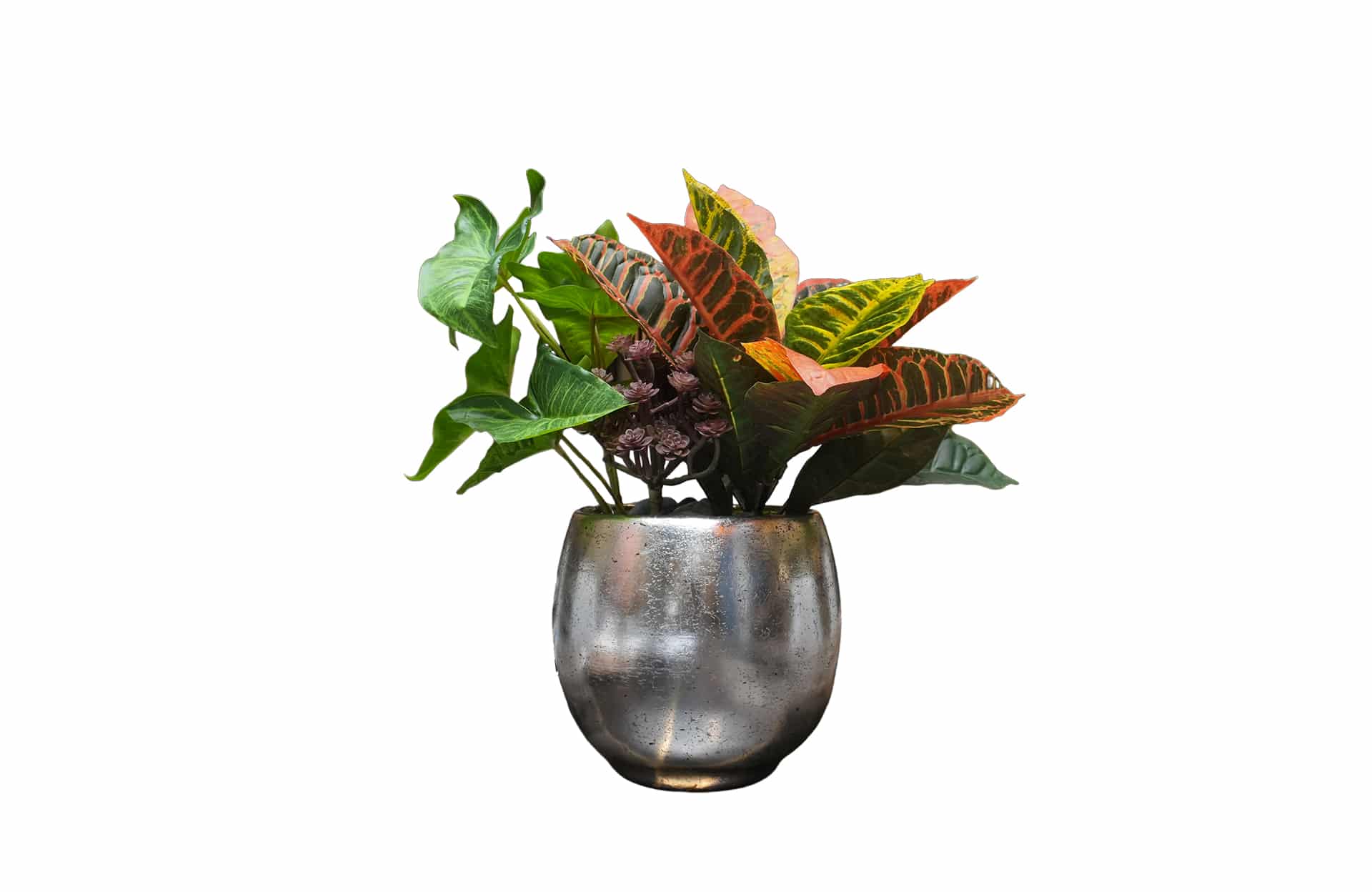 No.86 - 022022 Silver Planter Gardenmix - Home Decor